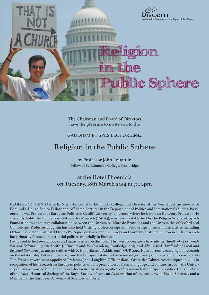 Religion in the Public Sphere – Lecture organised by DISCERN ...