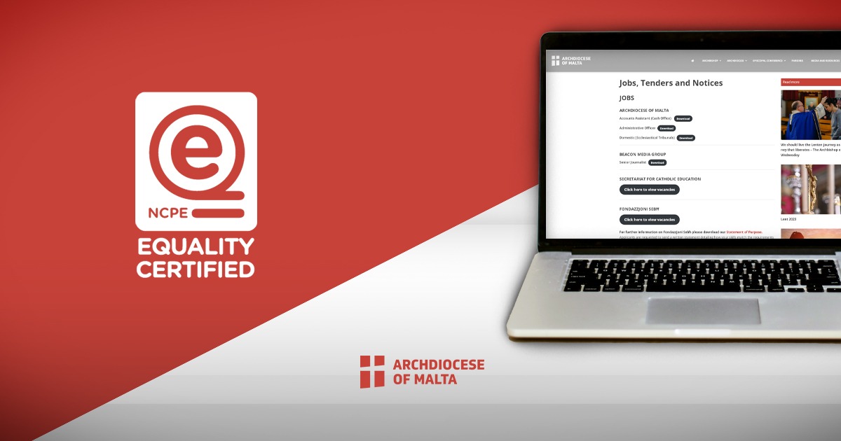 The Archdiocese of Malta is rewarded the NCPE Equality Mark once again ...