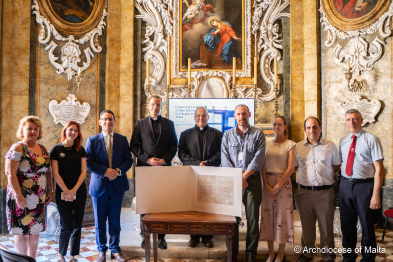 Restored letter of St Ignatius Loyola presented to Mdina Cathedral ...